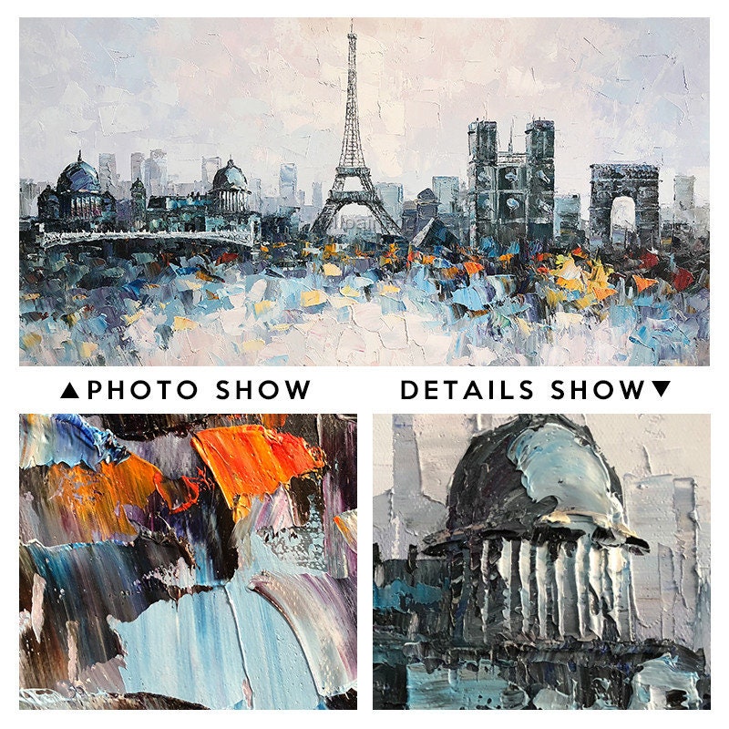 Paris Wall Art Eiffel Tower Cityscape Skyline Abstract City - Etsy