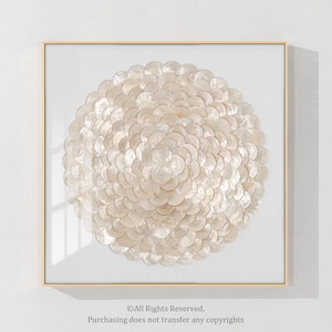 3D Capiz Shell Wall Art: White & Gold Coastal Decor - Etsy