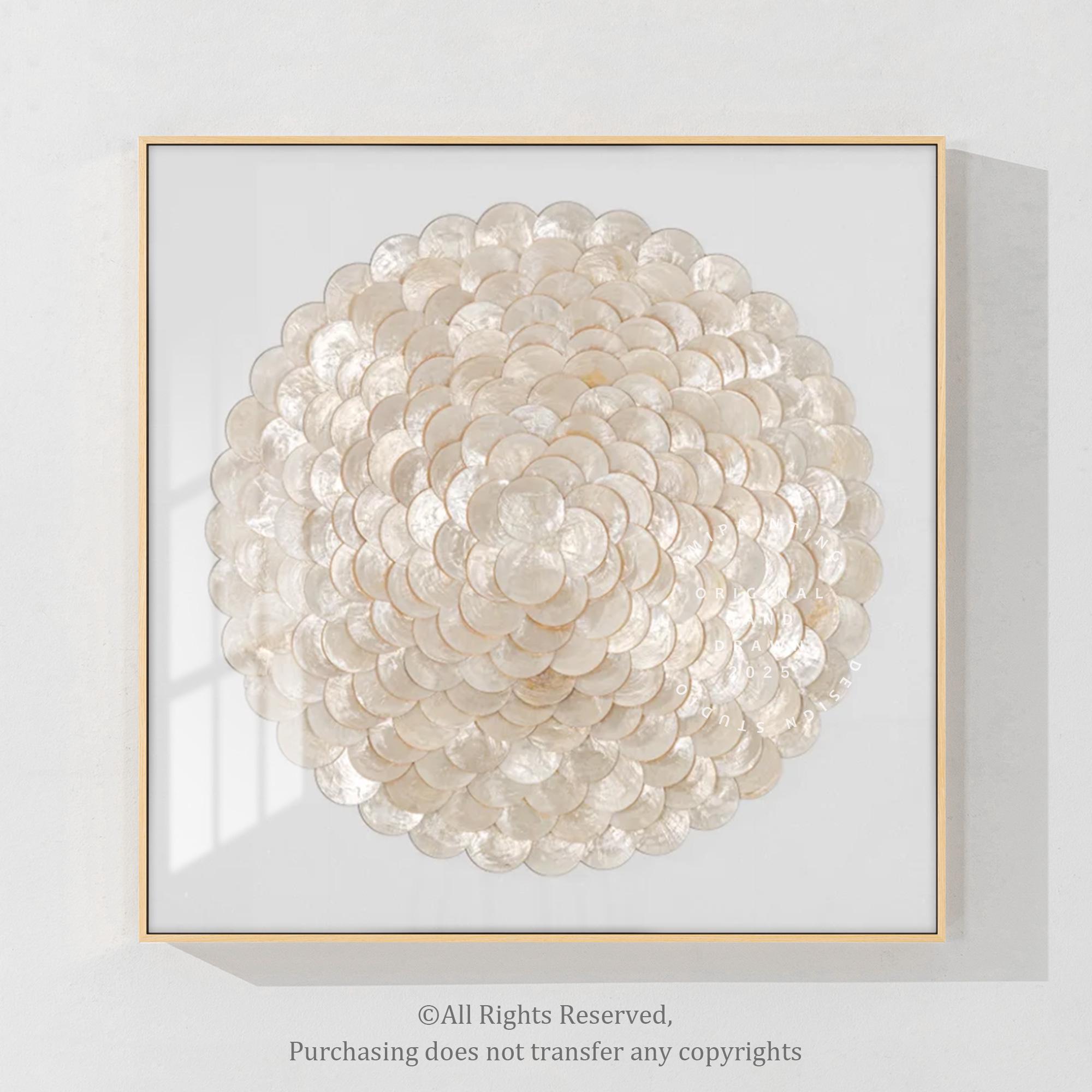 3D Capiz Shell Wall Art: White & Gold Coastal Decor,oversized Wall Art ...