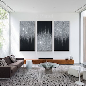 Original Silver Glitter Wall Art,glitter Painting,crushed Glass Art ...