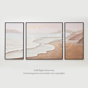 3D Beach Wall Art,brown Wall Art,wab-sabi Wall Art,beach Painting,3d ...
