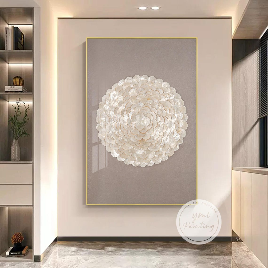 3D Capiz Shell Wall Art: Luxury Coastal Shadowbox,living Room Wall Art ...