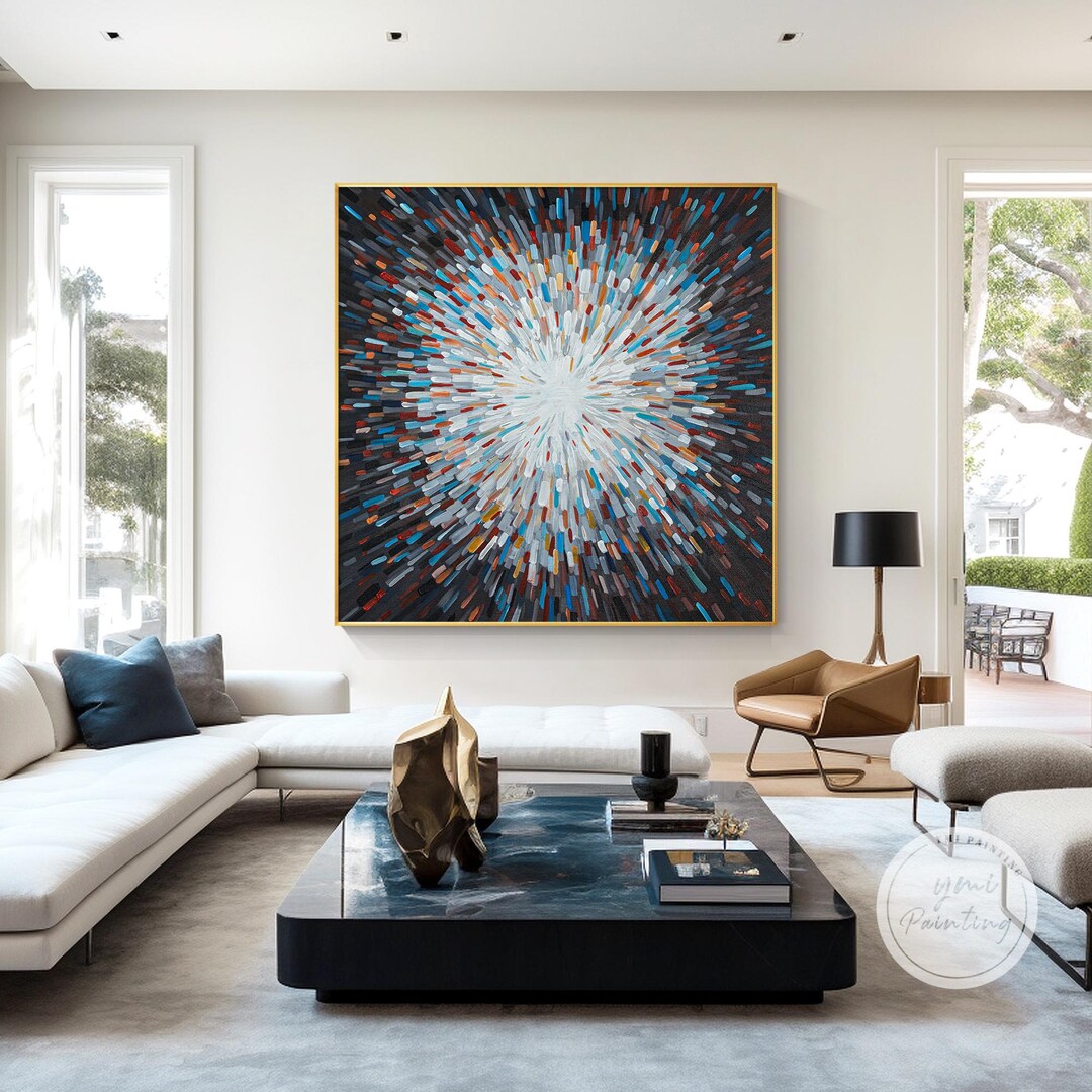 Original Sun Rays Painting: Modern Abstract Wall Art - Etsy