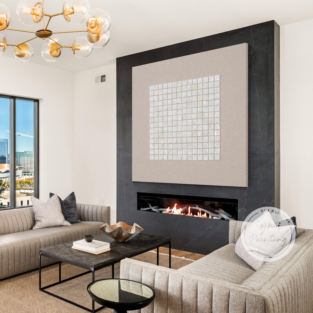 Large 3D Shell Art 40"with Pearl,mosaic Wall Art,oyster Shell Art Decor ...