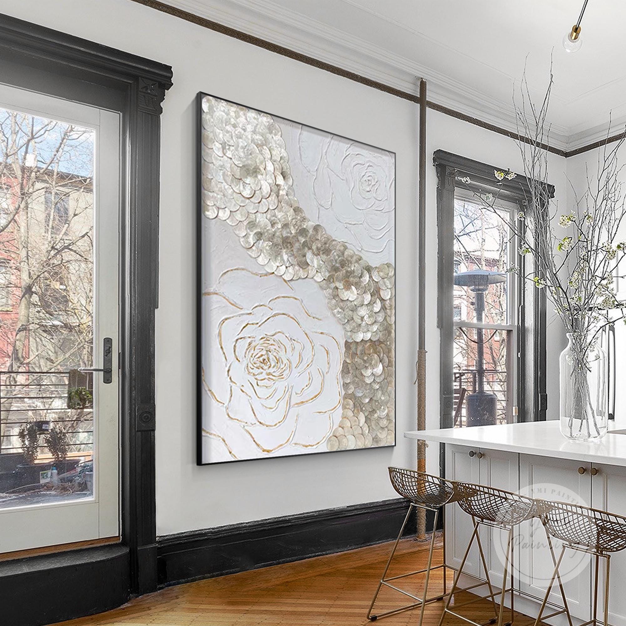 3D Capiz Shell Flower Wall Art: Large Modern Floral Decor - Etsy