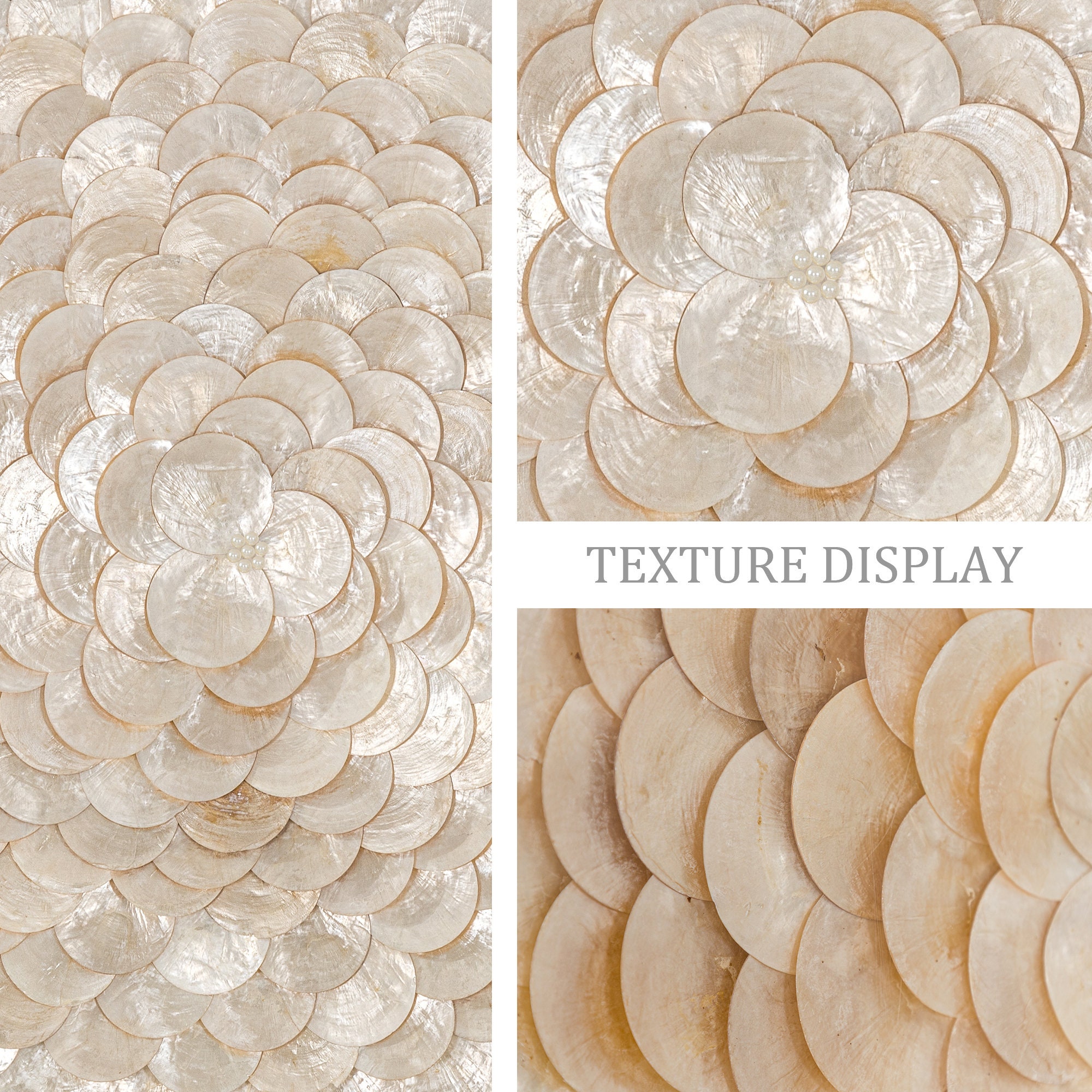 Large Gold Capiz Shell Art: 3D Coastal Wall Decor,oversized Wall Art ...