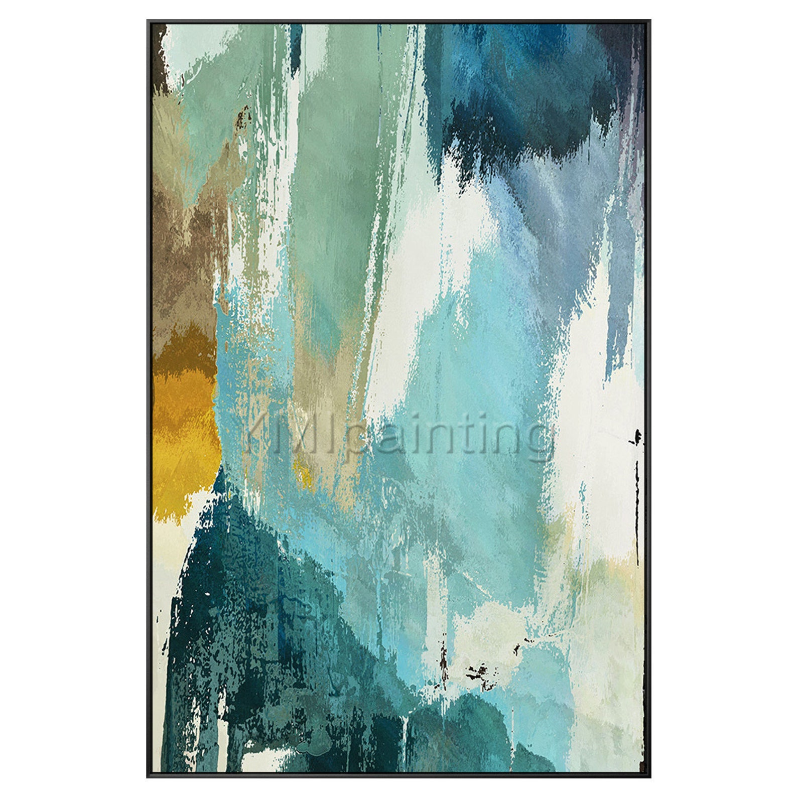 Abstract Painting Teal Painting Acrylic Green and Blue | Etsy