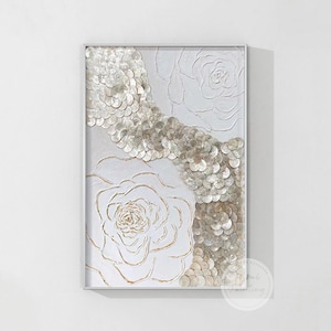 3D Capiz Flower Seashell Art,large Shell Art for Stairwells and Office ...