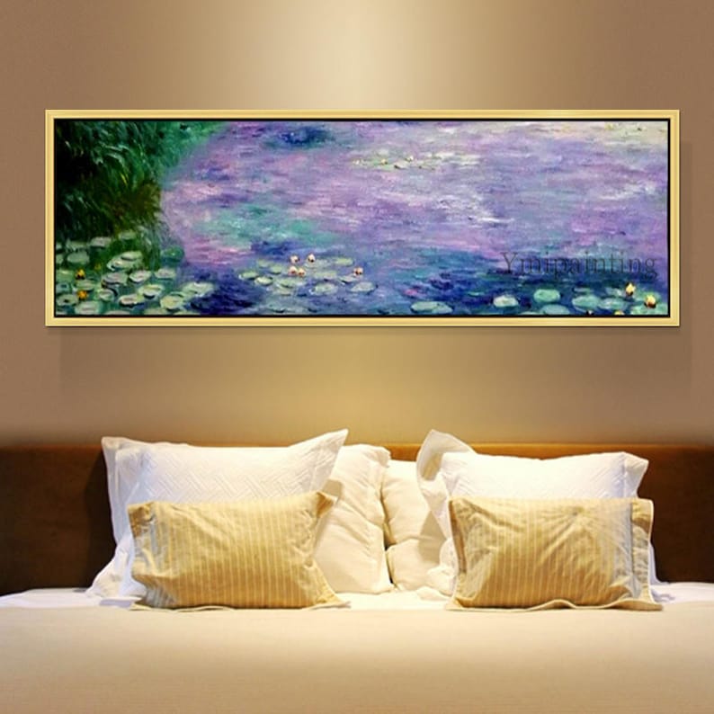 Claude Monet Water Lily Oil Painting on Canvas Texture Lotus - Etsy Canada