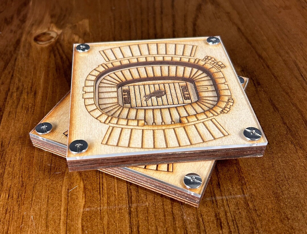 Football Stadium Coasters Set Layered Coaster of NFL Team Stadiums ...