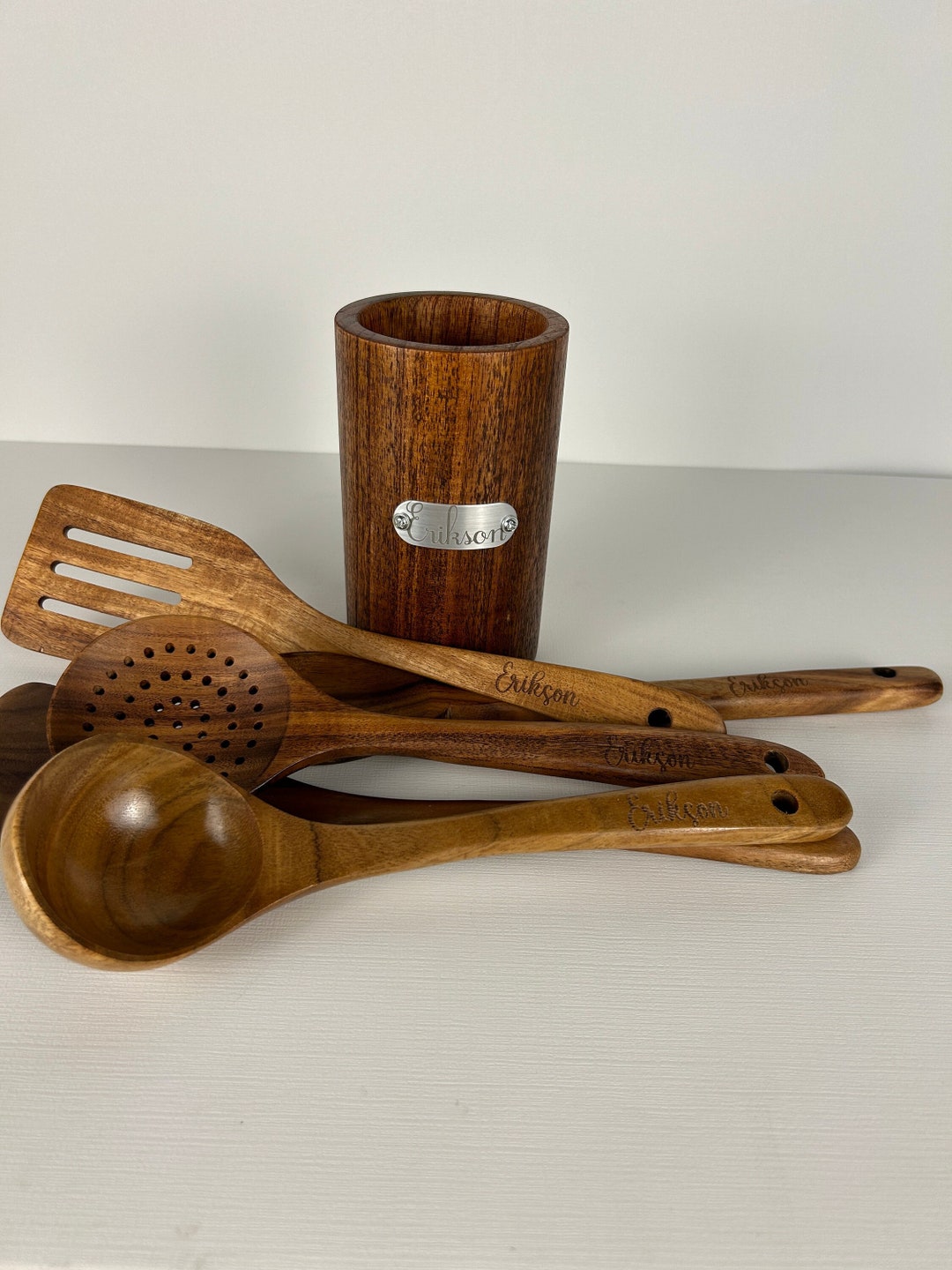 Personalized Wooden Kitchen Utensils Engraved Utensils Custom ...