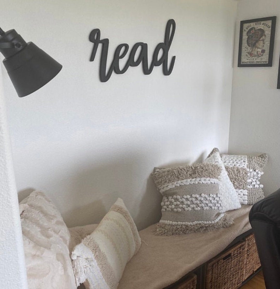 Read Sign Nursery Book Nook Sign Read Word Cutout Wall Art Sign Library ...