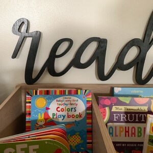 Read Sign Nursery Book Nook Sign Read Word Cutout Wall Art Sign Library ...
