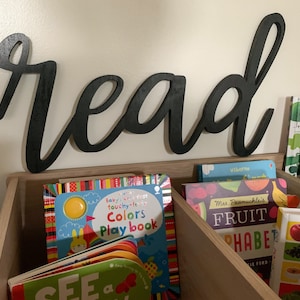 Read Sign Nursery Book Nook Sign Read Word Cutout Wall Art Sign Library ...