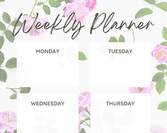 Floral Weekly Planner - Etsy