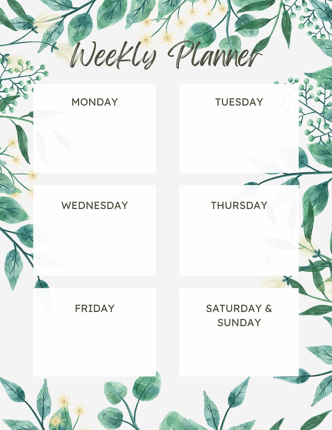 Floral Weeklyplanner - Etsy