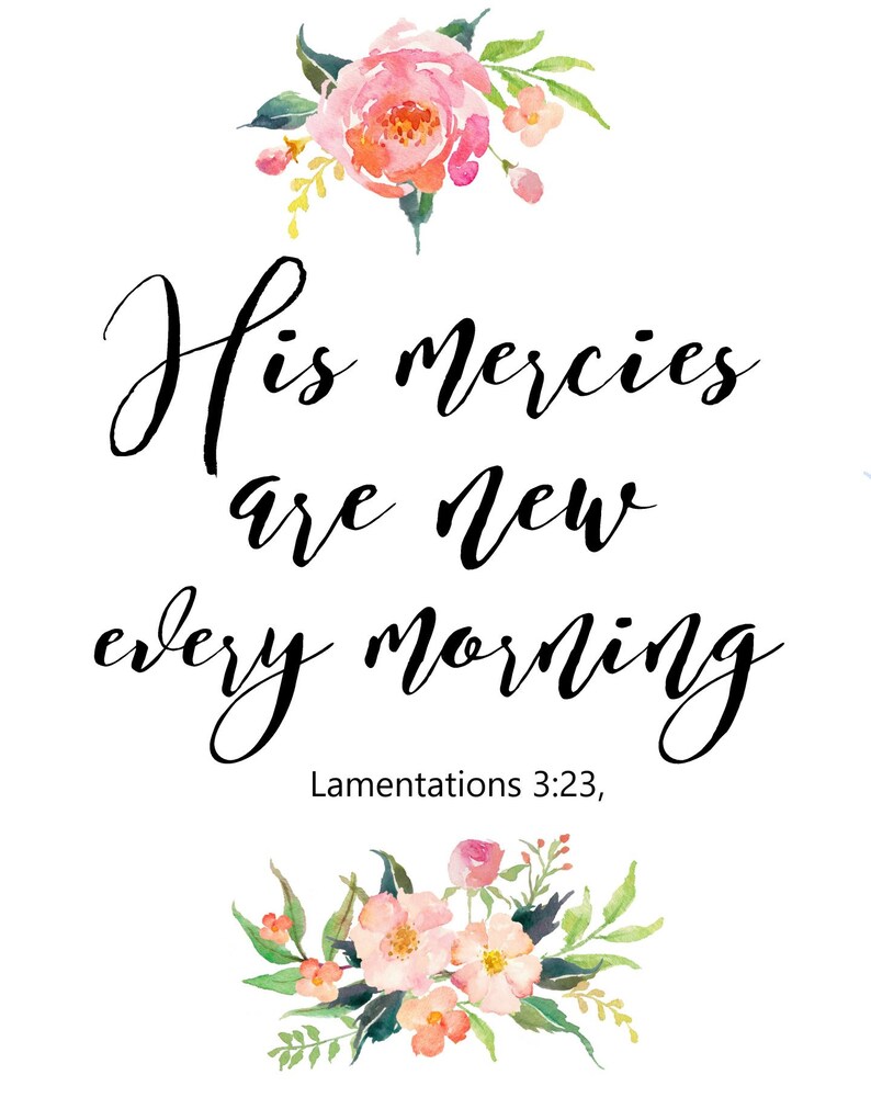 Bible Verse His Mercies Are New Every Morning Scripture | Etsy