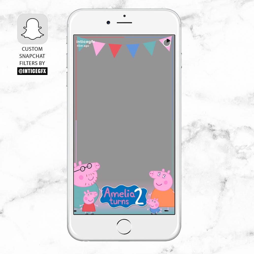 Paper & Party Supplies Peppa Pig Theme Birthday Party Snapchat ...