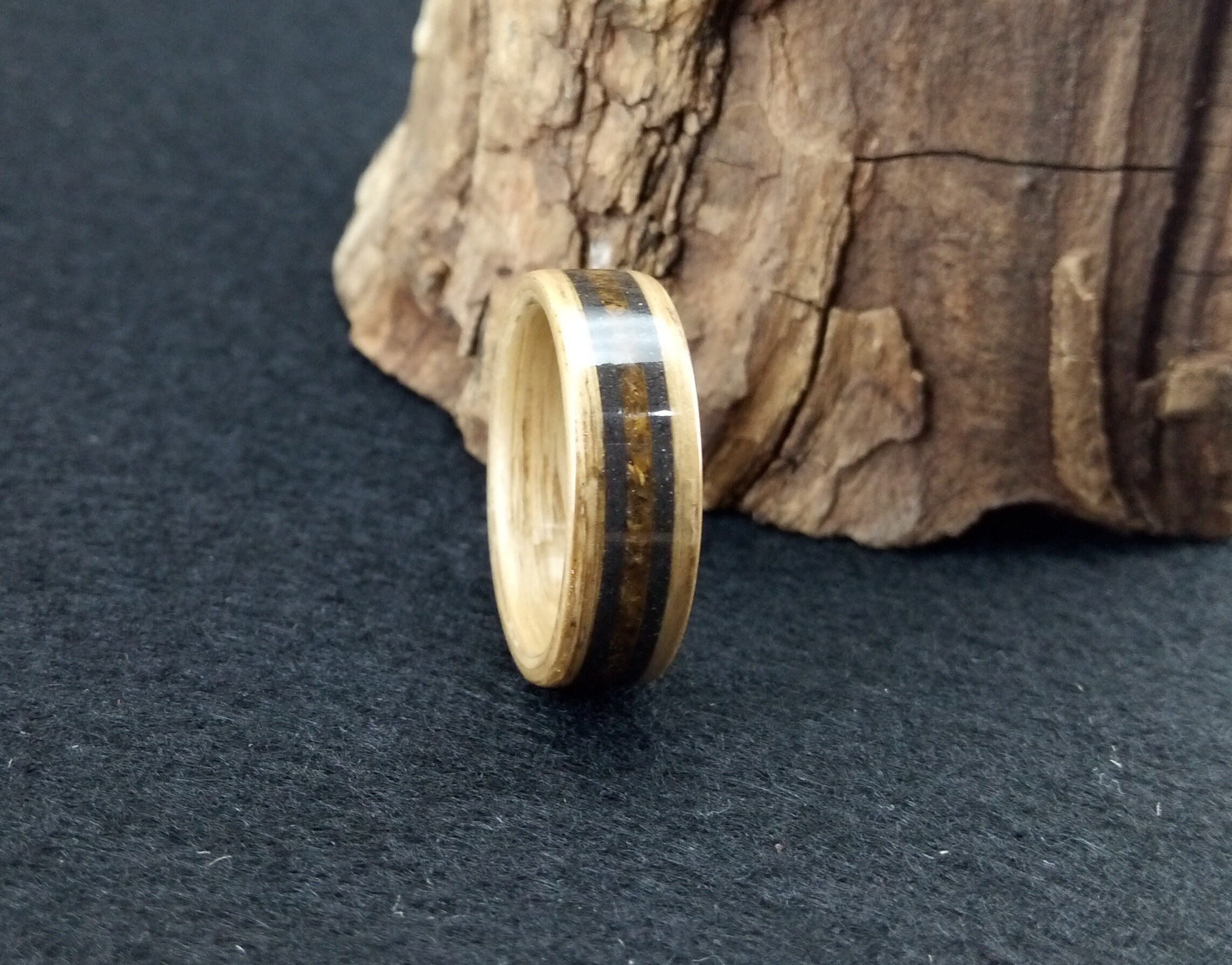 Wood Ring Elegant Bentwood Ring Made of Oak With a Tiger | Etsy