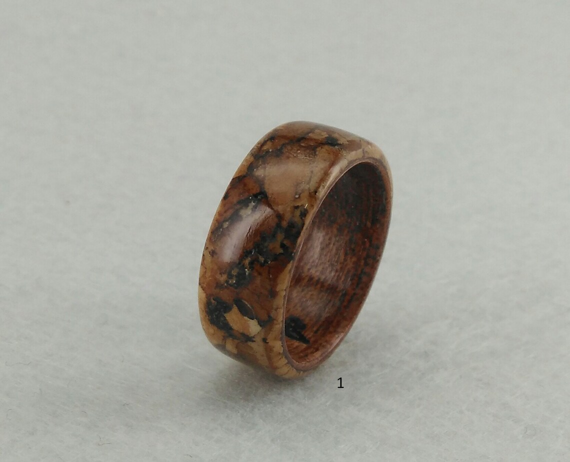 Wood Ring // Cork // Elegant Bentwood Ring Made in Two Tones | Etsy