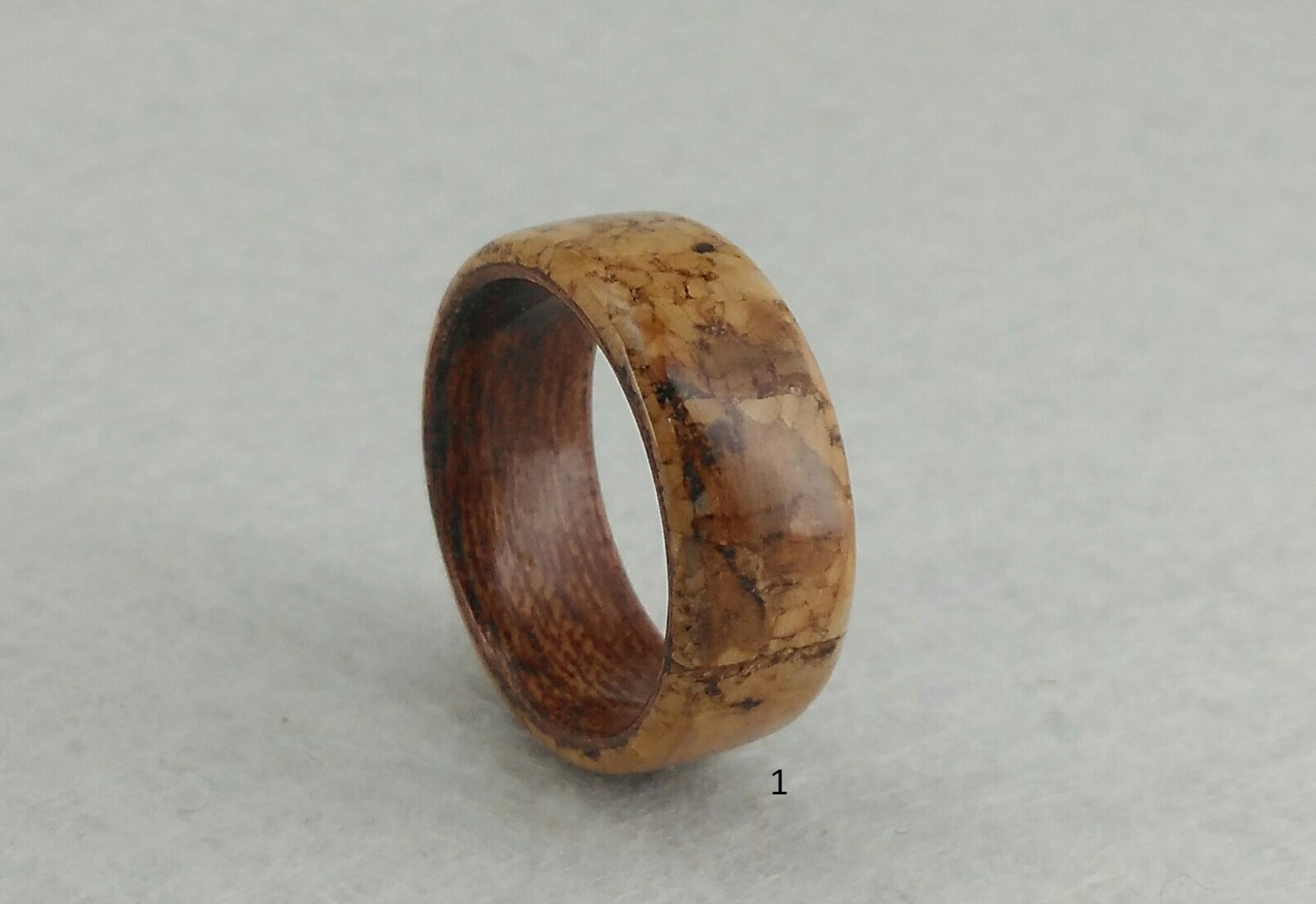 Wood Ring // Cork // Elegant Bentwood Ring Made in Two Tones | Etsy