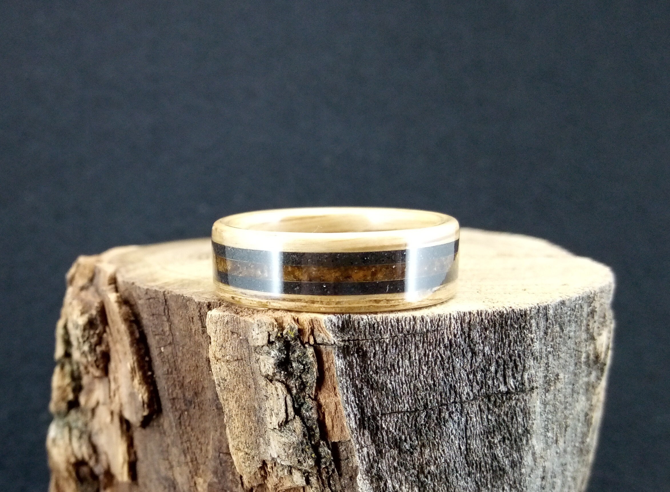 Wood Ring Elegant Bentwood Ring Made of Oak With a Tiger - Etsy