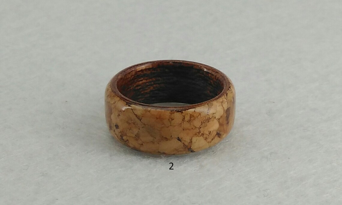 Wood Ring // Cork // Elegant Bentwood Ring Made in Two Tones | Etsy