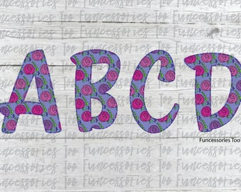 Fabric Inspired Pastel Font Beautiful Colors in the A-Z - Etsy