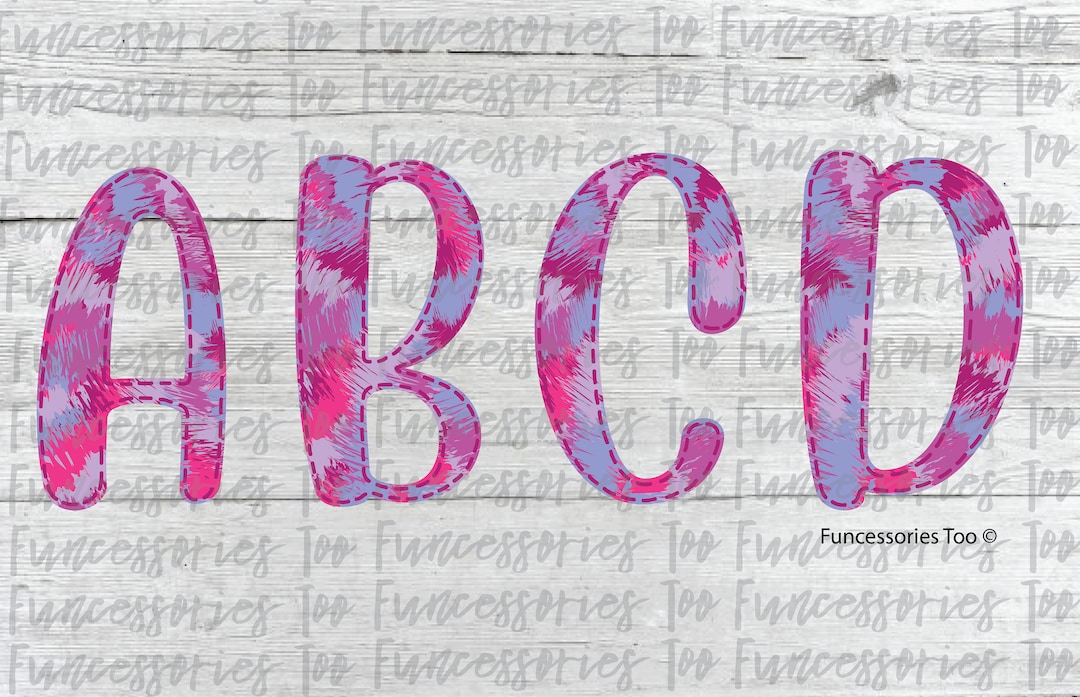 Faux Applique Paintstroke Alphabet Font PNG Digital Download - Etsy