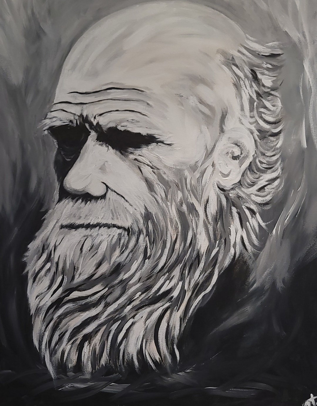 Darwin Portrait: Natural Selection Art - Etsy