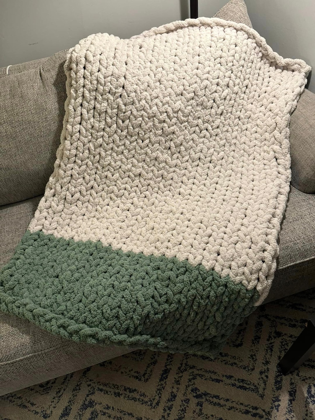 Hand Crocheted Chunky Blanket - Etsy