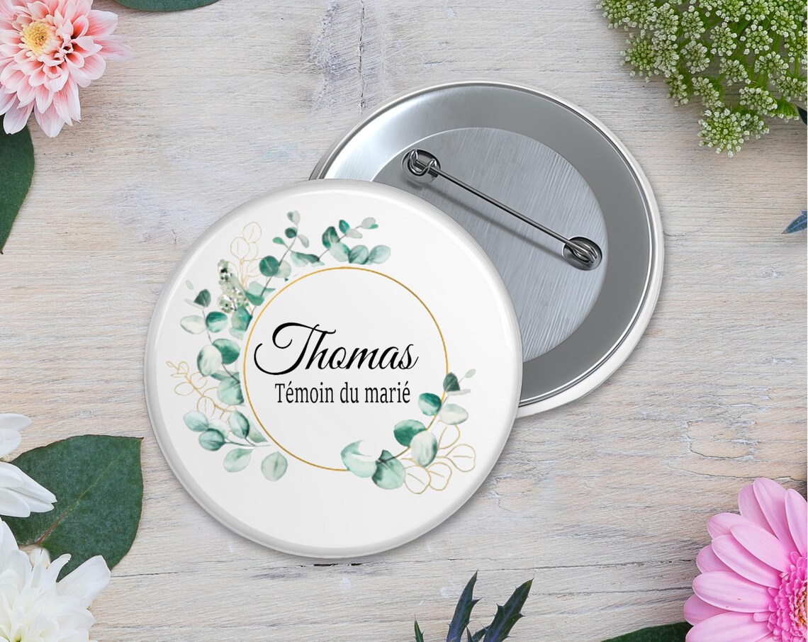 Badge mariage, badge magnétique, badge témoin de la mariée, témoin du ...
