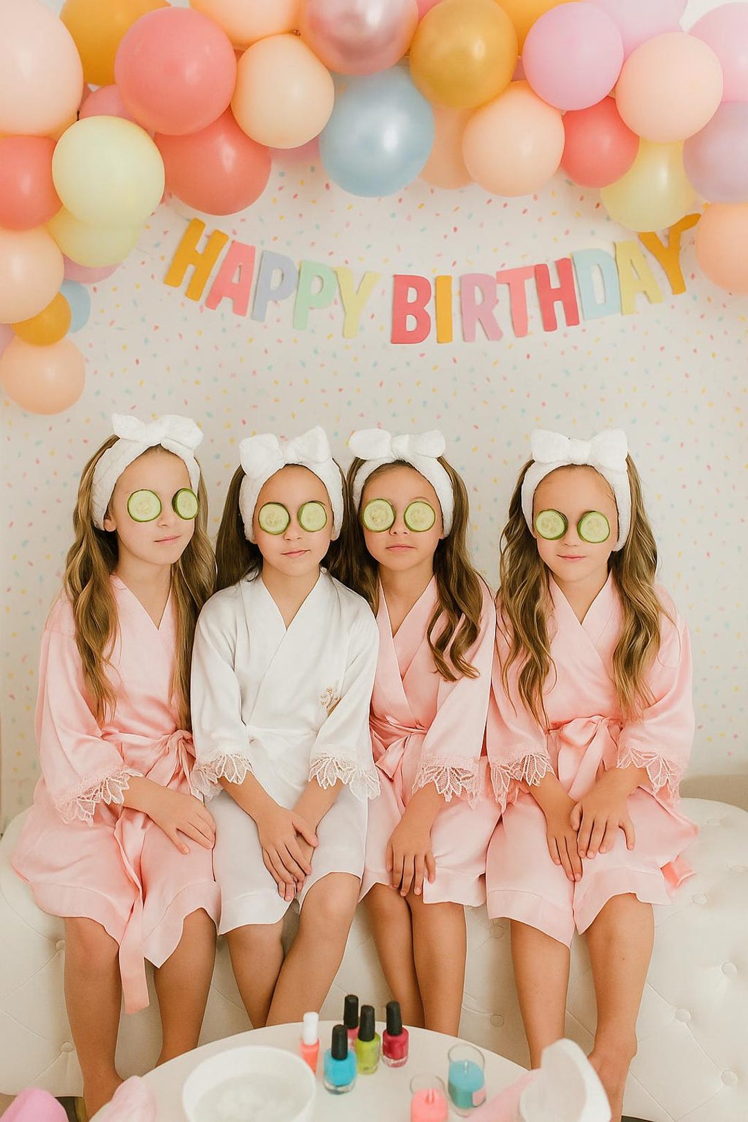Custom Kids Spa Robes | Personalized Satin Robes Birthday Photoshoot ...