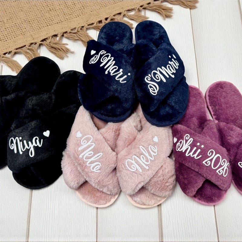 Embroidered Slippers - Etsy