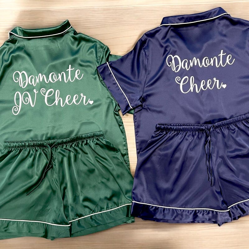 Girls Satin Cheer Pajamas - Etsy