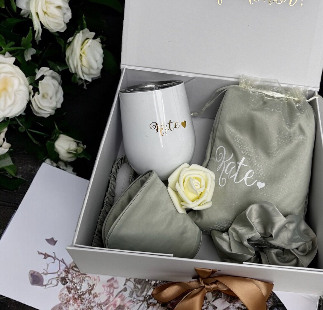 Unique Birthday Gift Box, Gift Box Set With Satin Pajama Wine Cup ...