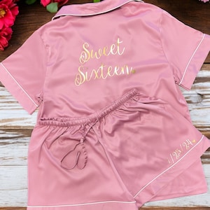 Sweet Sixteen Pajamas, Silky Satin Pajamas, Monogram Pjs, Shorts Pj Set ...