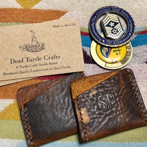 Challenge Coin Holder/sleeve - Choice of Leather and Thread Color - Etsy