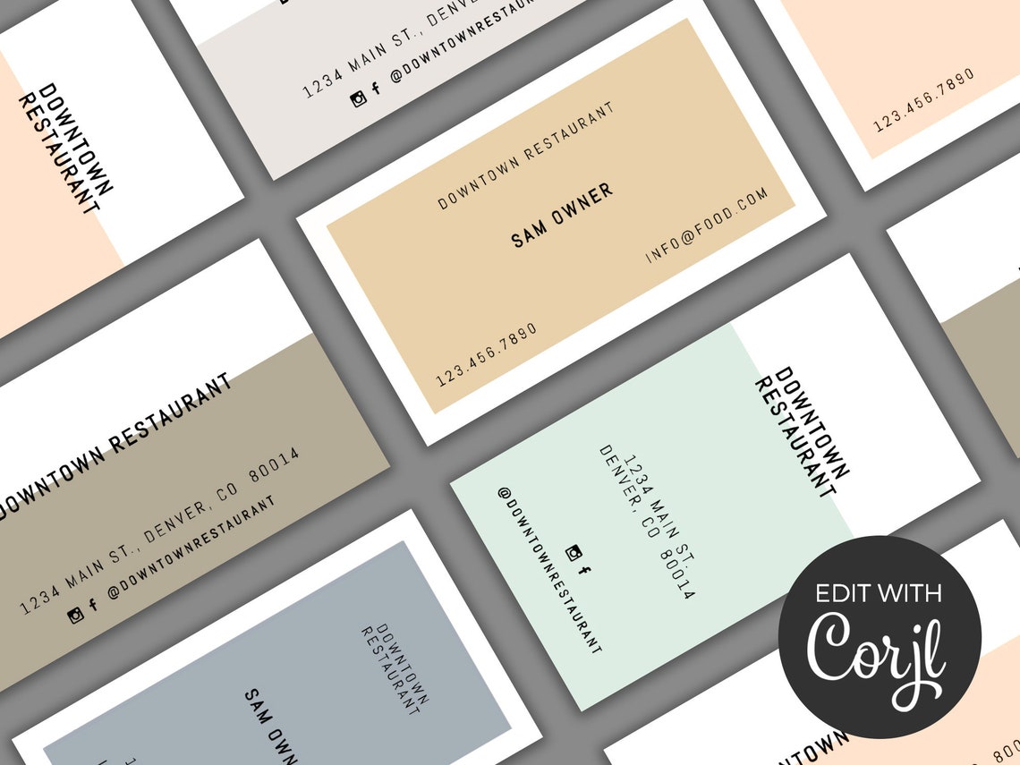 Minimalist Neutral Business Card Template, INSTANT Download - Etsy UK