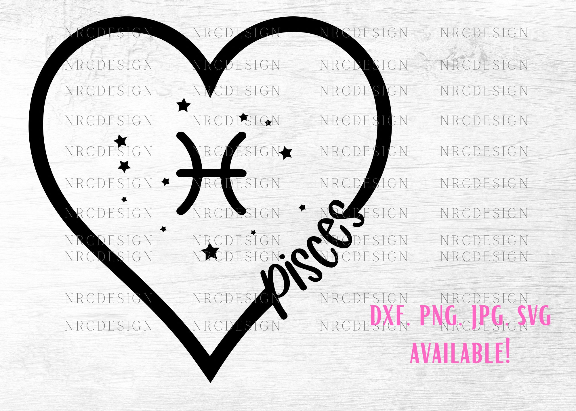 Pisces heart design pisces svg horoscope design svg for | Etsy