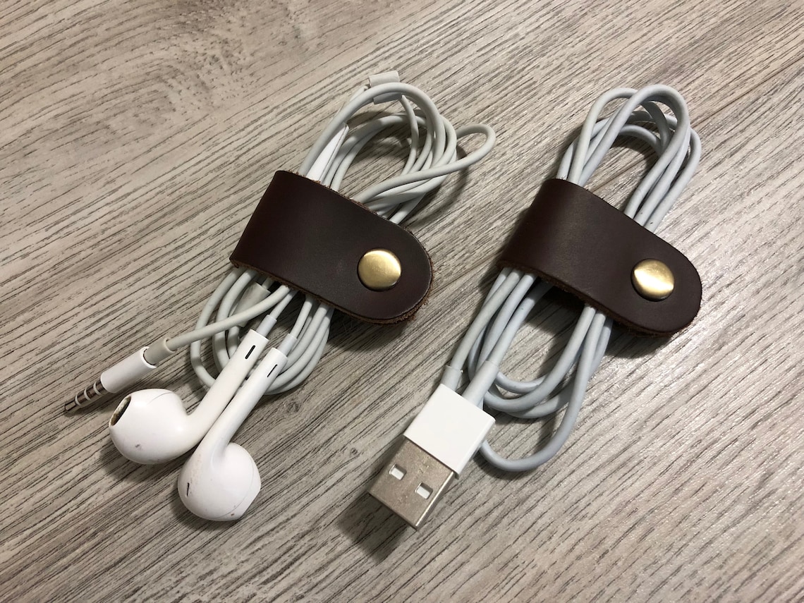 Personalized Leather Earphones Holder Leather Earphone Wire - Etsy