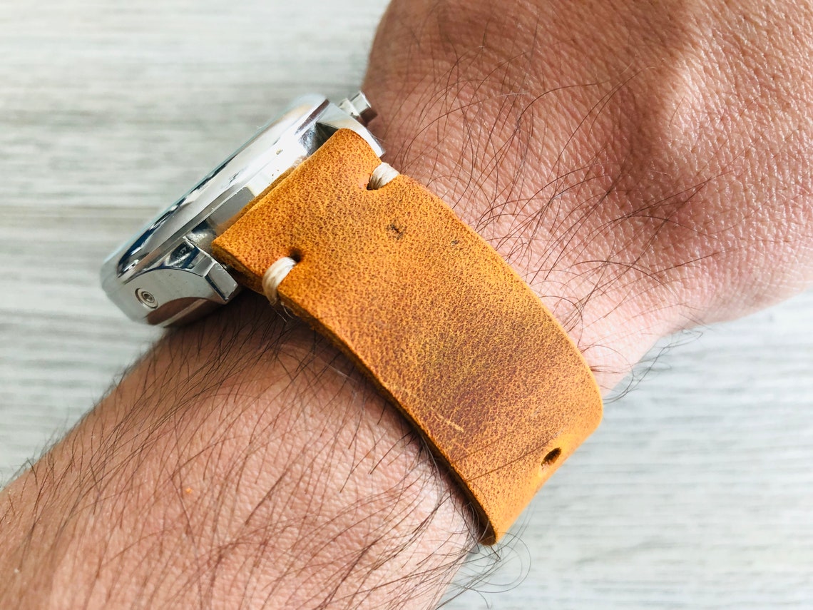 Leather Watch Strap Leather Watch Band Handmade Watch Band - Etsy