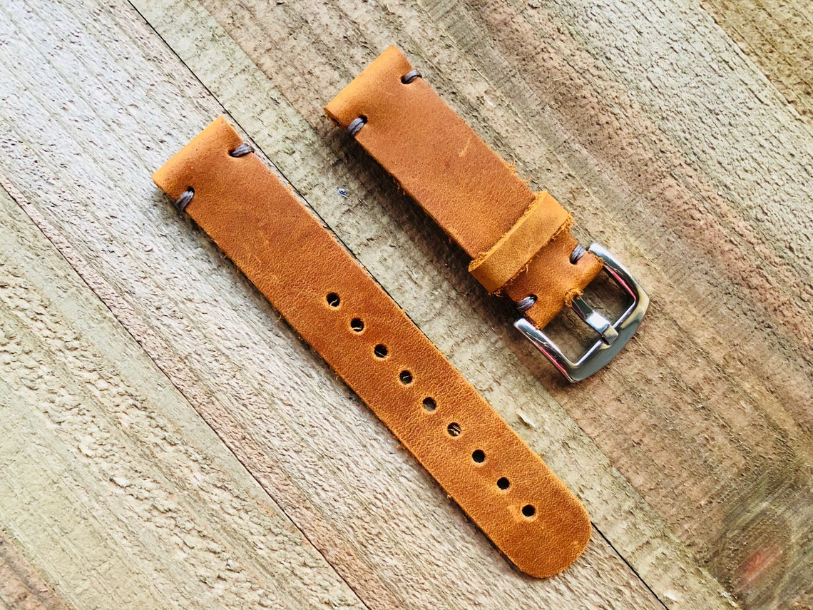 Leather Watch Strap Leather Watch Band Handmade Watch Band | Etsy
