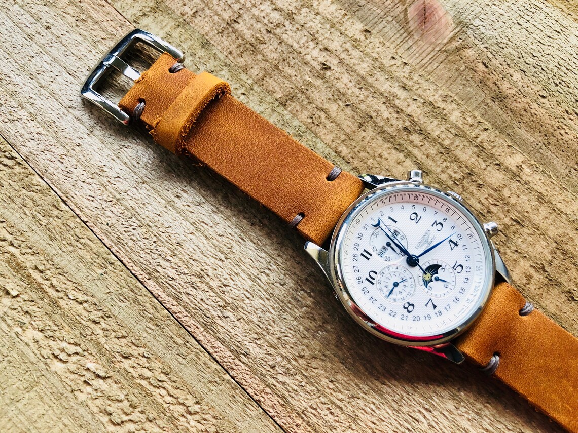 Leather Watch Strap Leather Watch Band Handmade Watch Band | Etsy