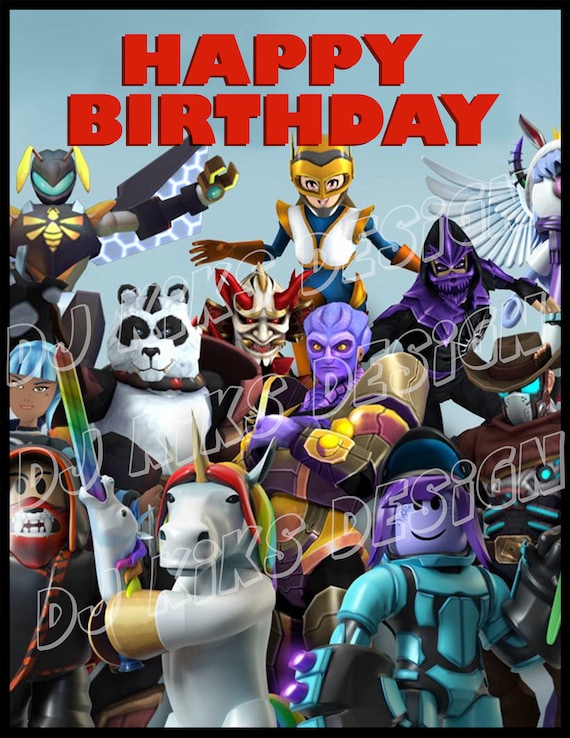 Roblox Birthday Design Collage Digital Download JPG Banner | Etsy