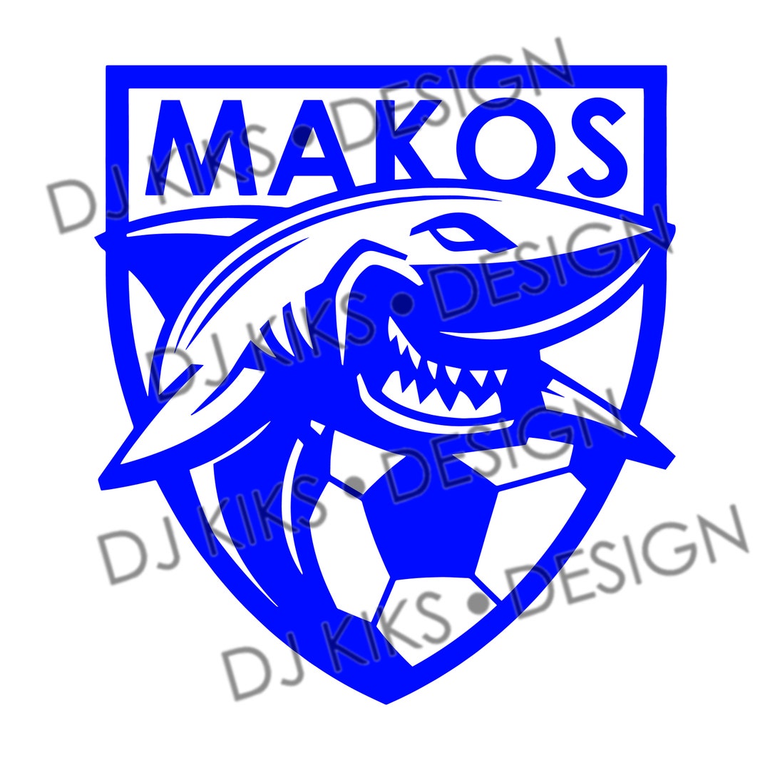 Version 3 - MAKOS - Shark Soccer Team Logo - Digital Download PNG - Etsy