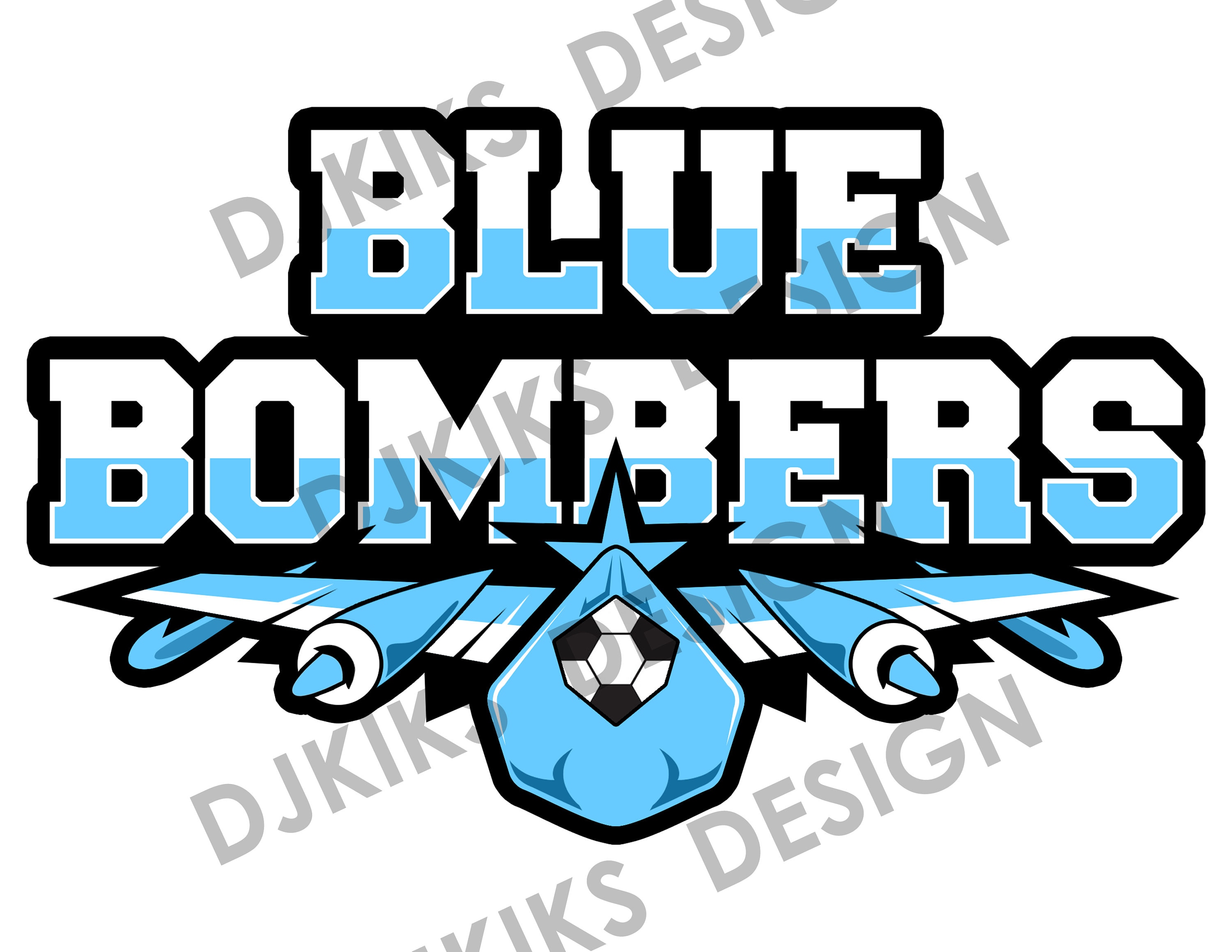 Blue Bombers Kids Soccer Team - PNG and JPG - Etsy