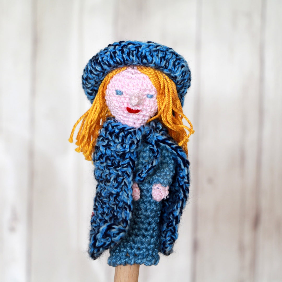 Finger Puppet Woman in Blue Puppet Show Toys Handicraft - Etsy