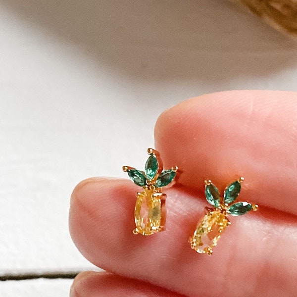 Pineapple Earrings - Etsy