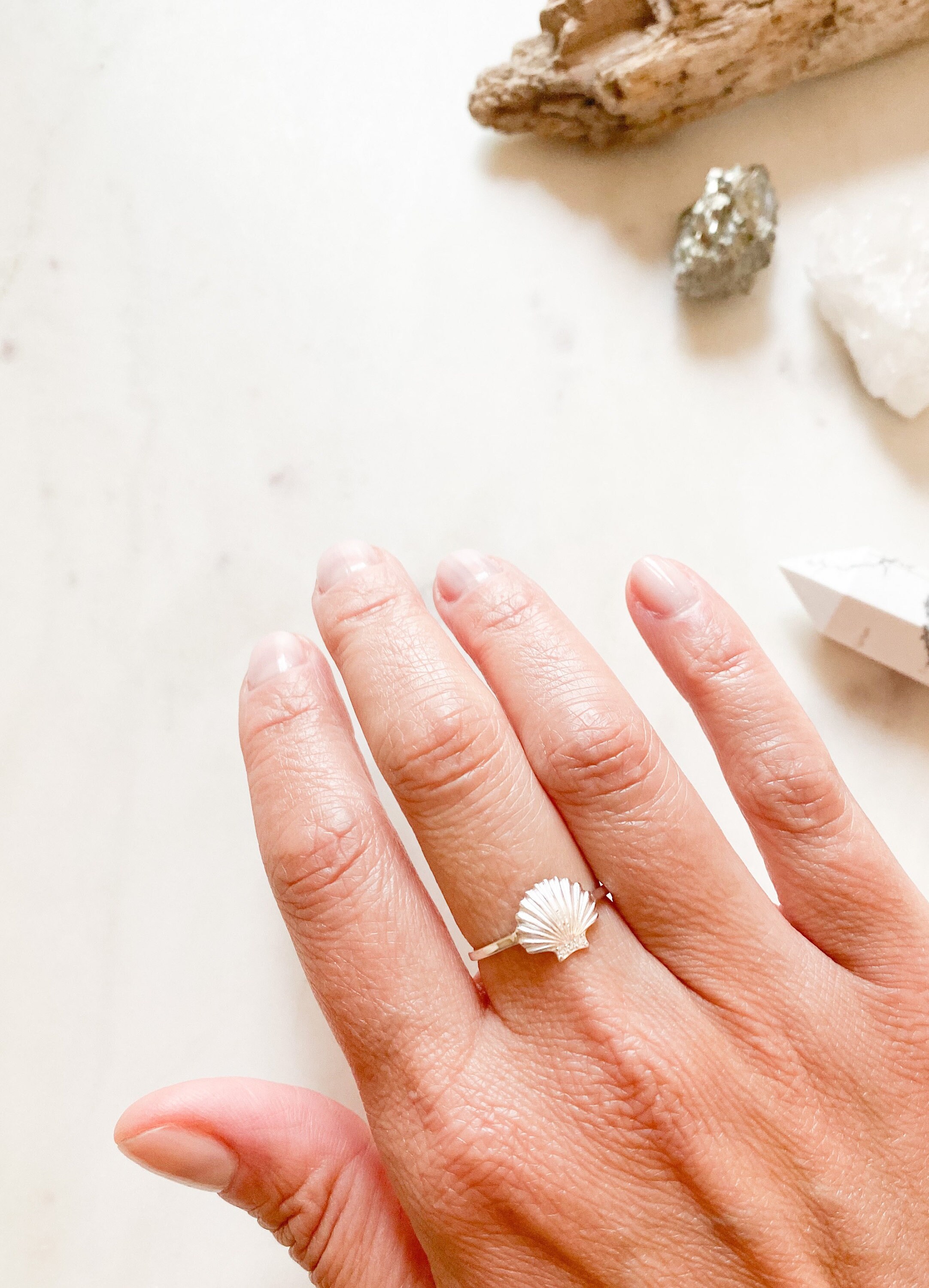 925 Sterling Silver Shell Ring Beach Jewelry Summer Ring | Etsy